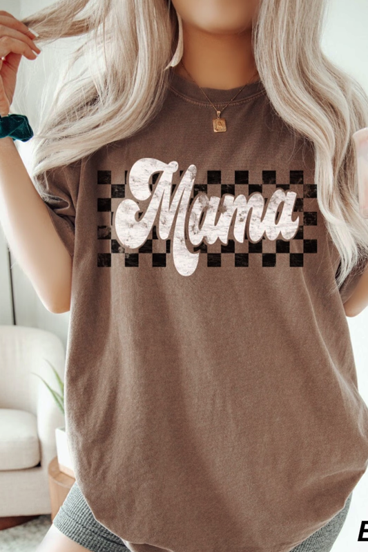 Mama Checkered Retro Tee – Madebybt.com